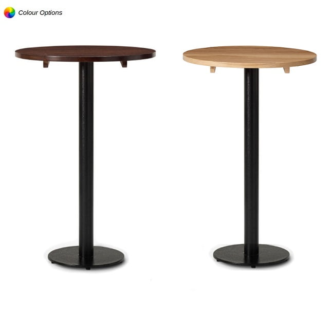 Forza Complete Bar Tables - 700mm Round Solid Wood Top